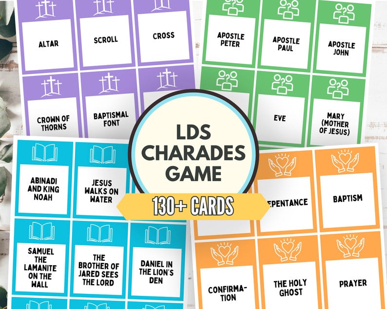LDS Pictionary Charades Game | 135 Gospel Prompts (digital Download) - Etsy