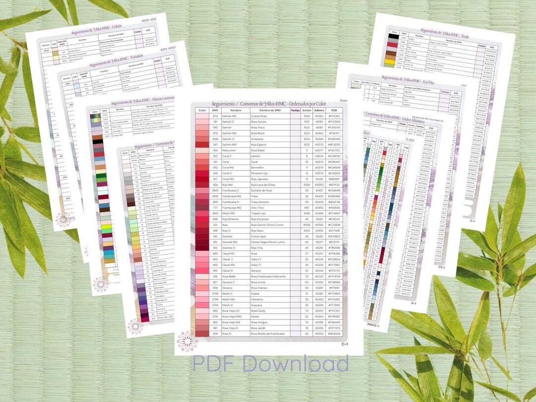 Spanish DMC Thread Color Chart: Cross Stitch Inventory & Conversion ...