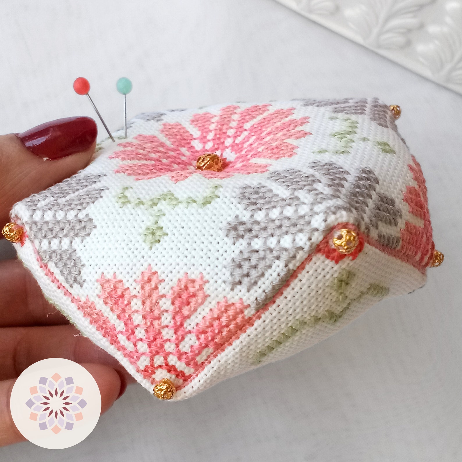 Cross Stitch Biscornu Pattern and Instructions in Digital Format ...