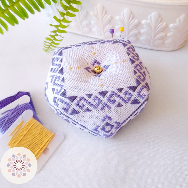 Morning Biscornu Cross Stitch Pattern: Multi-stitch Embroidery Sampler ...