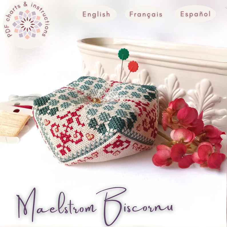 Maelstrom Biscornu Cross Stitch Pattern and Instructions. PDF Instant ...