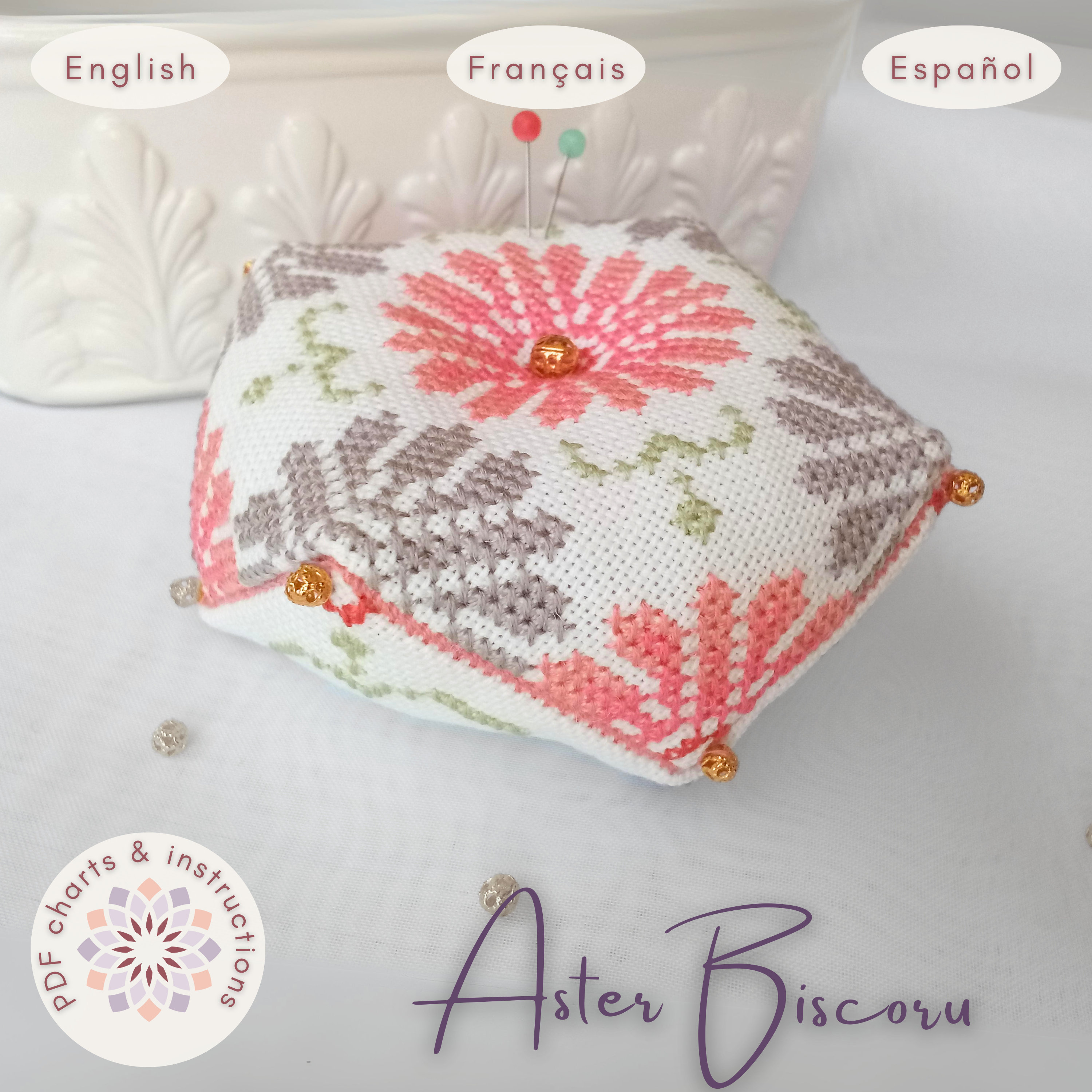 Cross Stitch Biscornu Pattern and Instructions in Digital Format ...
