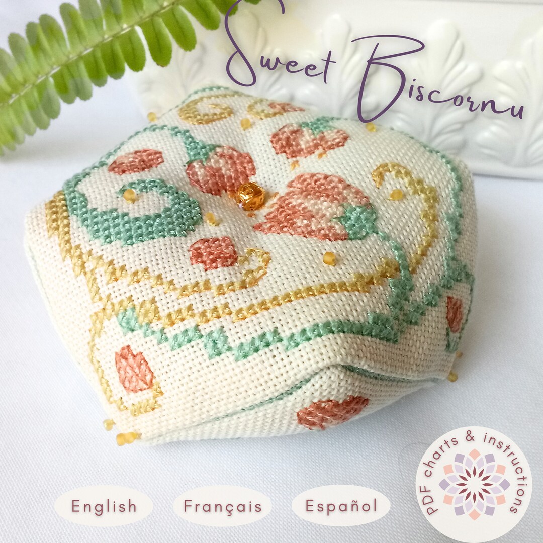 Easy Cross Stitch Pattern for Biscornu. Sweet Biscornu Charts and ...