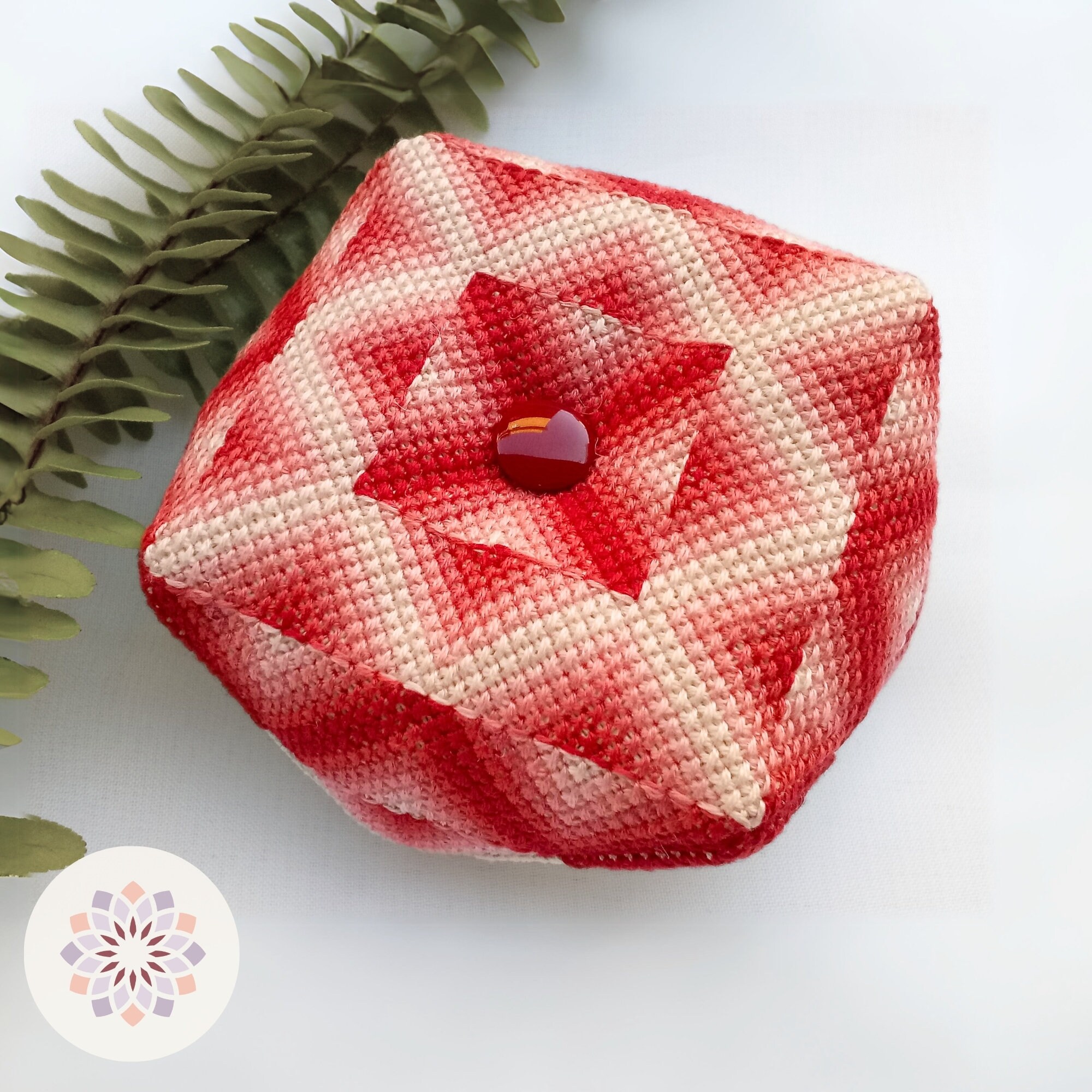 Red Tesseract Biscornu Cross Stitch Pattern: Modern Needlework (PDF) - Etsy