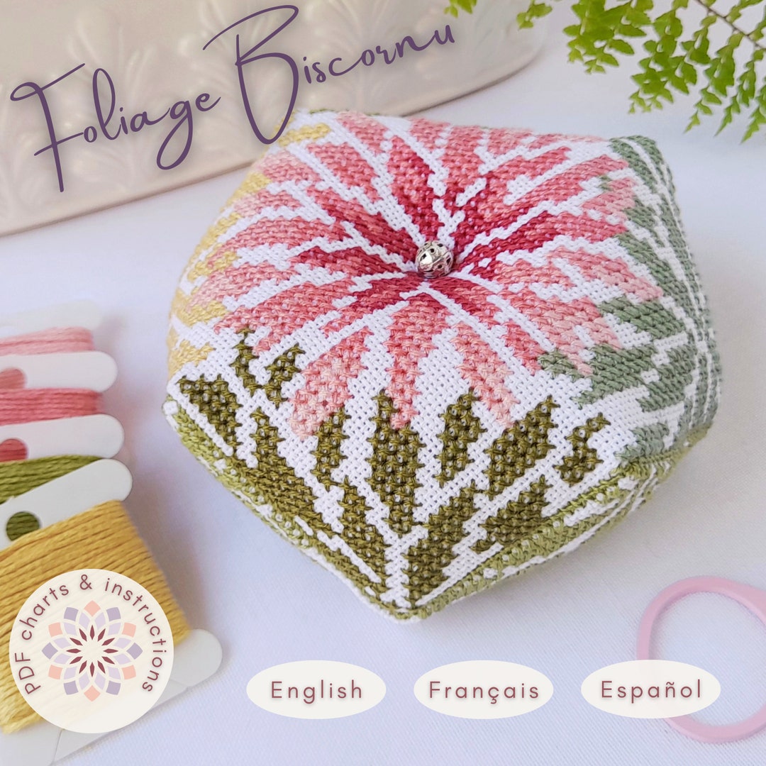 Biscornu Cross Stitch Pattern for Beginners. PDF Download Charts and ...