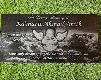 Customized 6"x12"x2" Granite Memorial Headstone, Memorial Marker, Grave ...