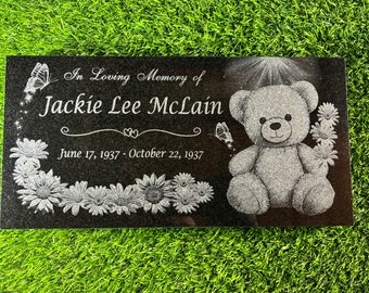 Personalized 8x12x1 Granite Memorial Headstone, Memorial Marker, Grave ...