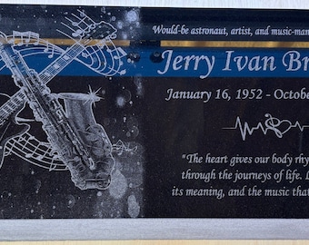 Customized 6"x12"x2" Granite Memorial Headstone, Memorial Marker, Grave ...