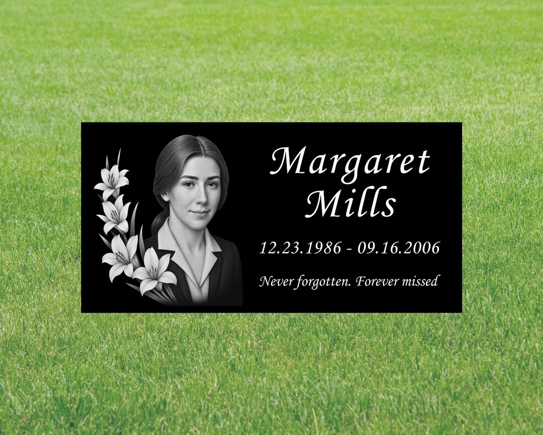 Personalized Granite Headstone – Laser Engraved Portrait Design ...