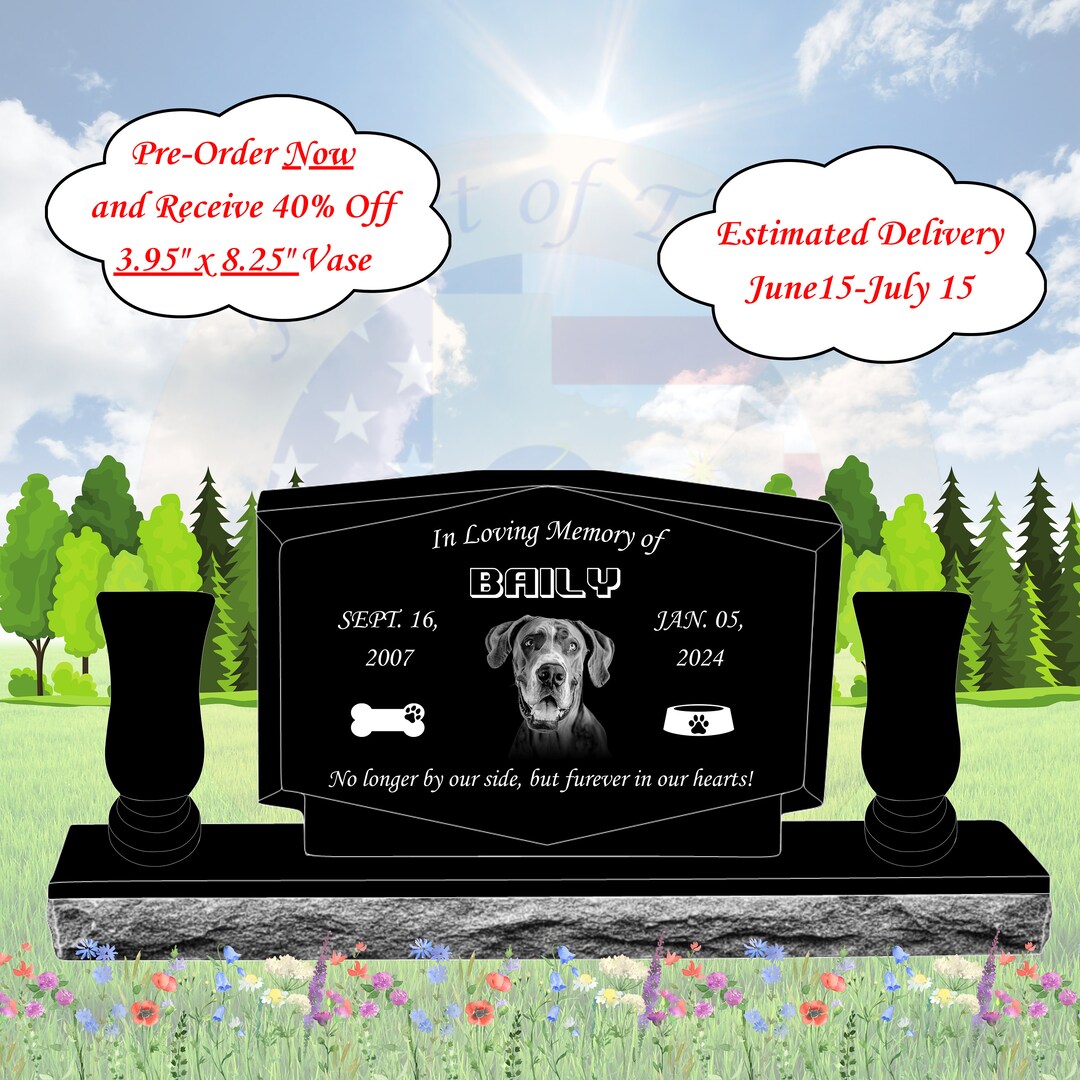 Pet Memorial: Mini Diamond Upright Great Dane Headstone, Small ...