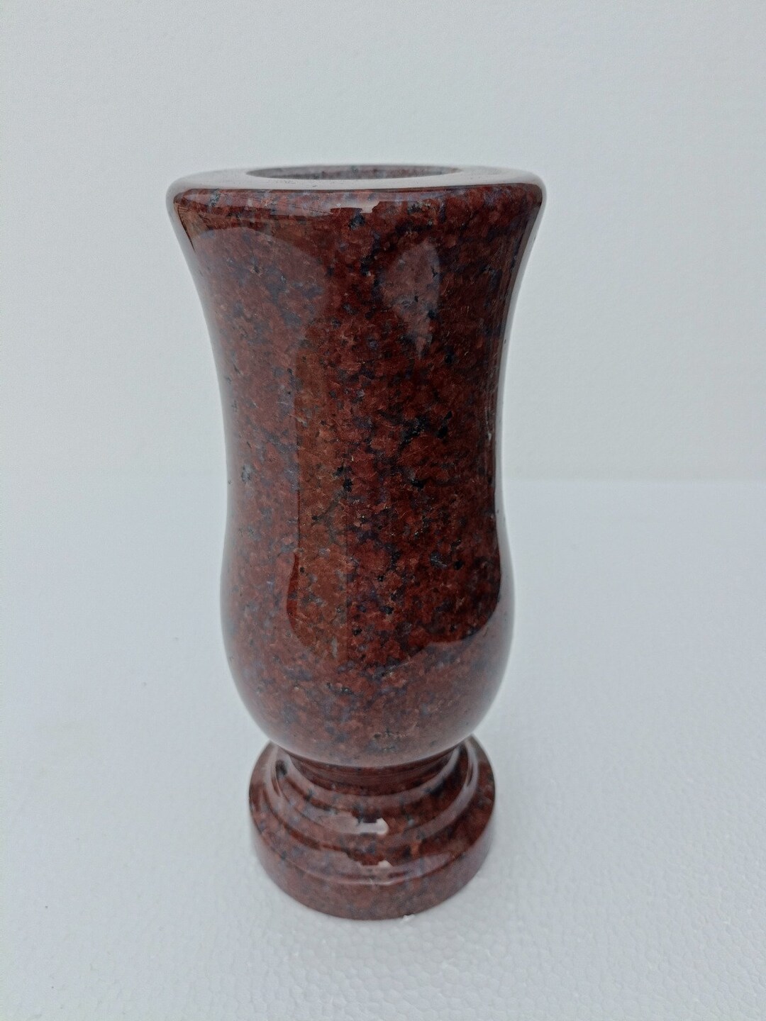 India Red 4.33"x10.25" Granite Memorial Vase, Cemetery Graveside ...