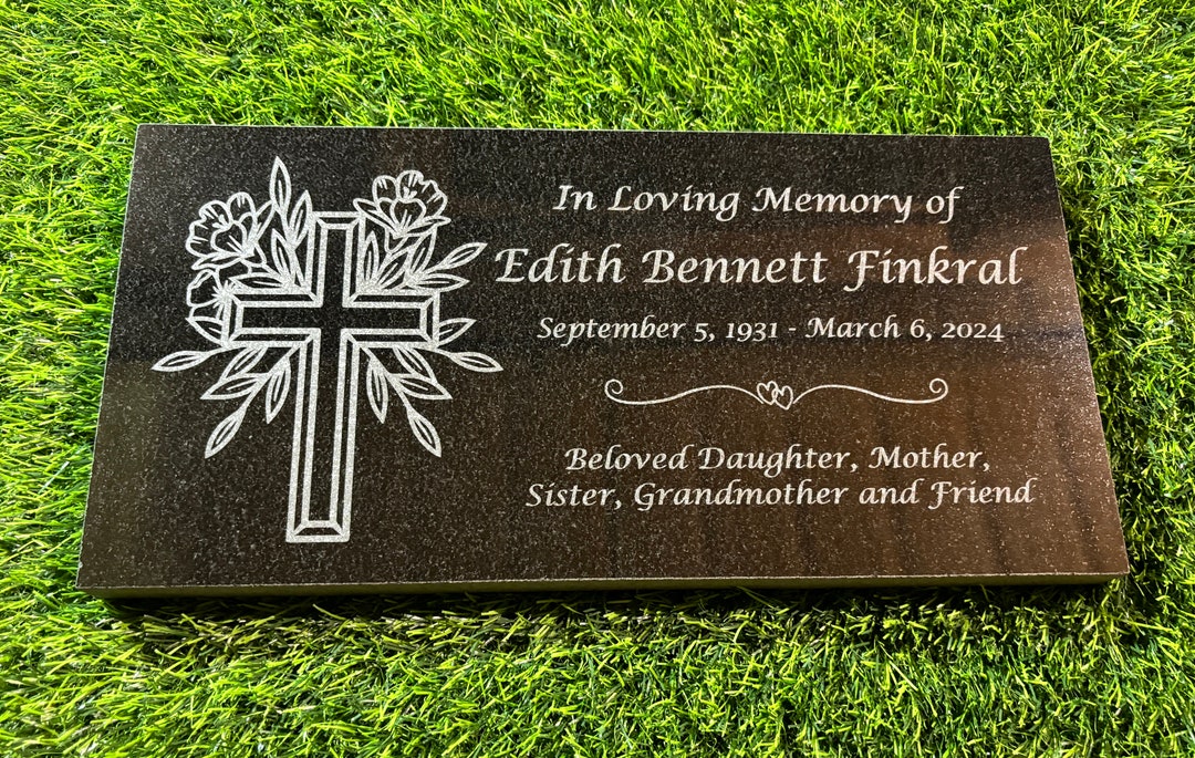 Customized 6x12x2 Granite Memorial Headstone, Memorial Marker, Grave ...