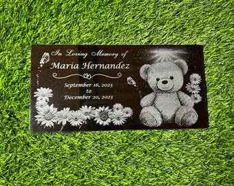 Customized 6"x12"x2" Granite Memorial Headstone, Memorial Marker, Grave ...
