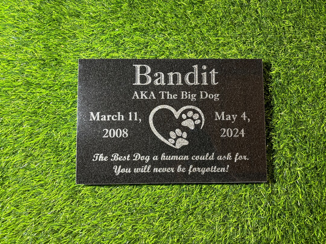 Personalized 8"x12"x1" Granite Memorial Headstone, Memorial Marker ...