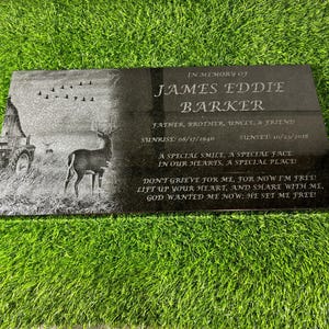 12x24x1 Polished Granite Memorial, Premium Personalized Grave Marker ...