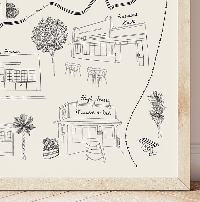 San Luis Obispo Map Poster, San Luis Obispo Wall Art, Cal Poly SLO Grad ...