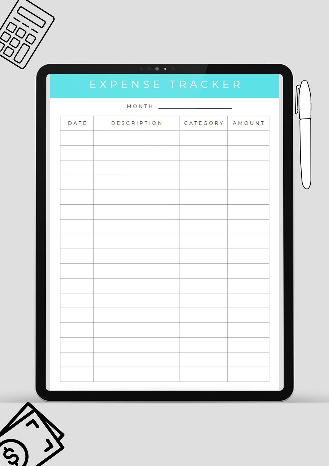 Fun Minimalist Expense Tracker - Etsy