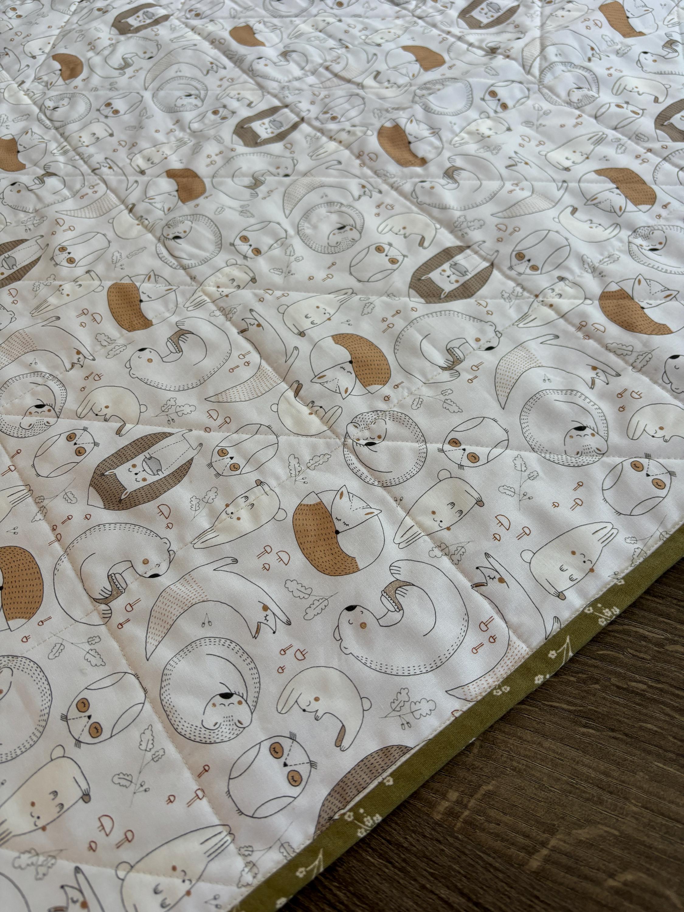 Handmade Baby Quilt: Gender Neutral Earth Tones, Woodland Animals - Etsy