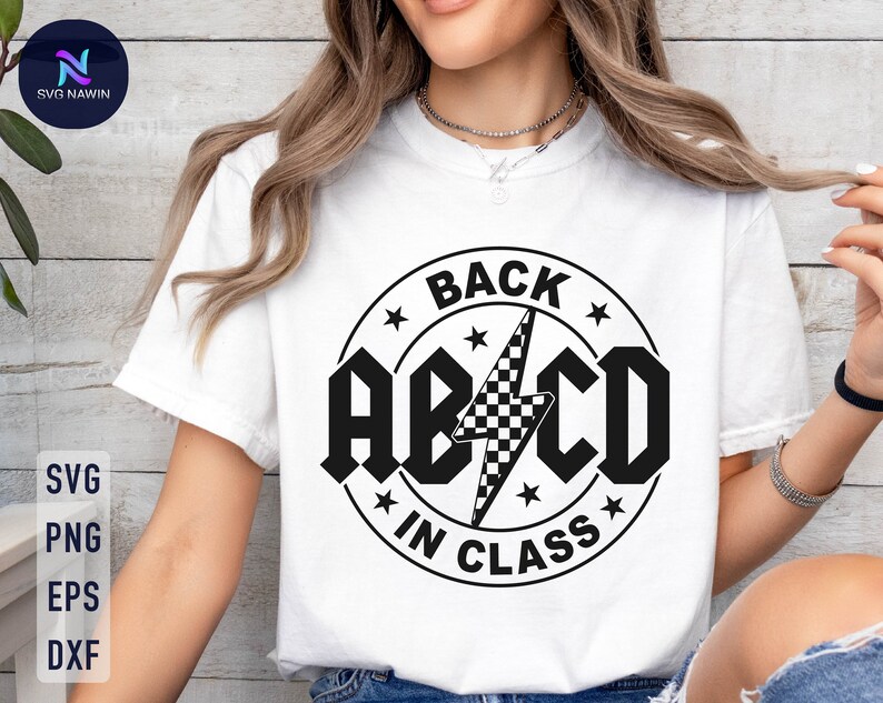 ABCD Back in Class Svg, Back to School Svg, Teacher Appreciation, Retro ...