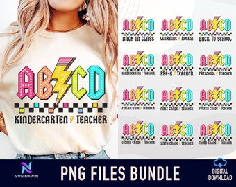 ABCD Teacher Png Bundle, First Day of School Png, Back to School Png ...