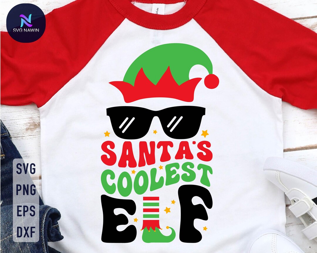 Santa's Coolest Elf Svg, Christmas Elf Svg, Boy Christmas Elf Svg ...
