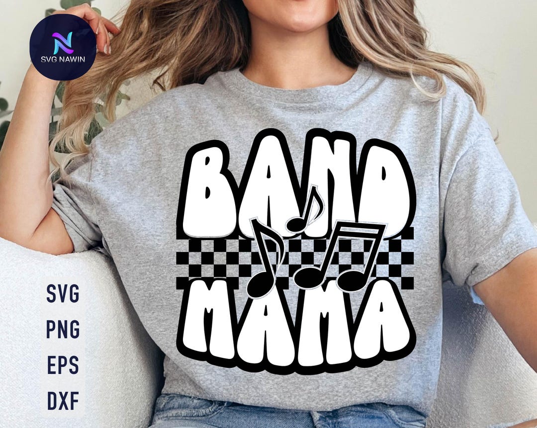Checkered Band Mama SVG: Retro Design (digital Download) - Etsy