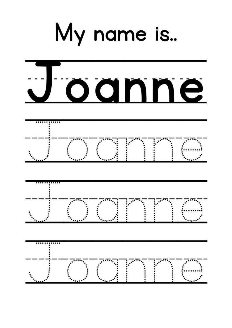 Name Trace Worksheet - DIGITAL FILE- Printable for Pre Schoolers ...