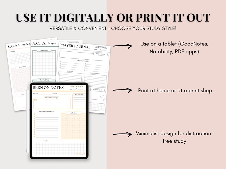 Bible Study Template Printable Bundle, Soap Bible Prayer Journal ...