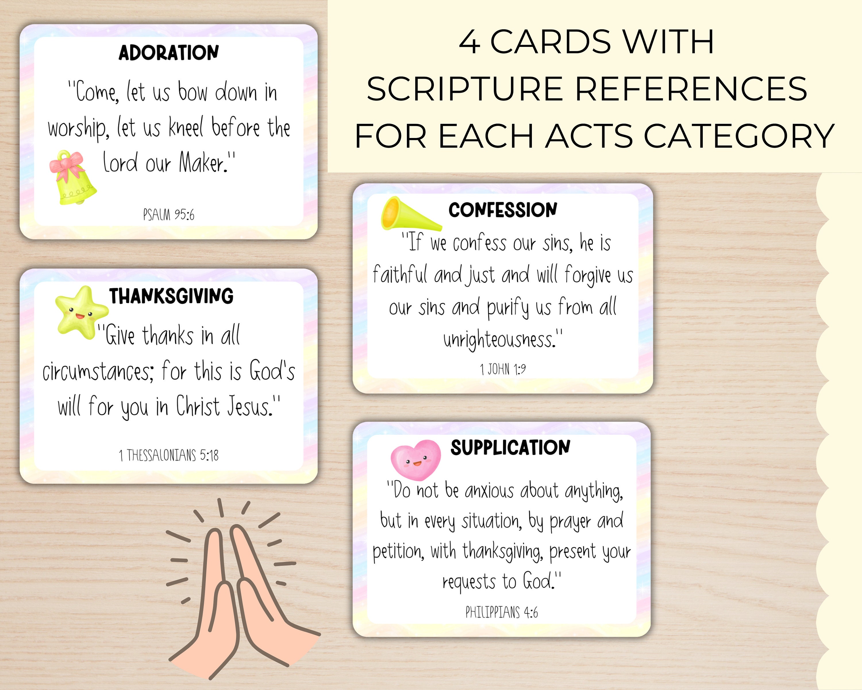 ACTS Prayer Cards Set for Kids Acts Prayer Printable Daily Devotional ...