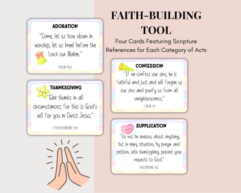 ACTS Prayer Cards for Kids | Printable Daily Devotional Guide ...