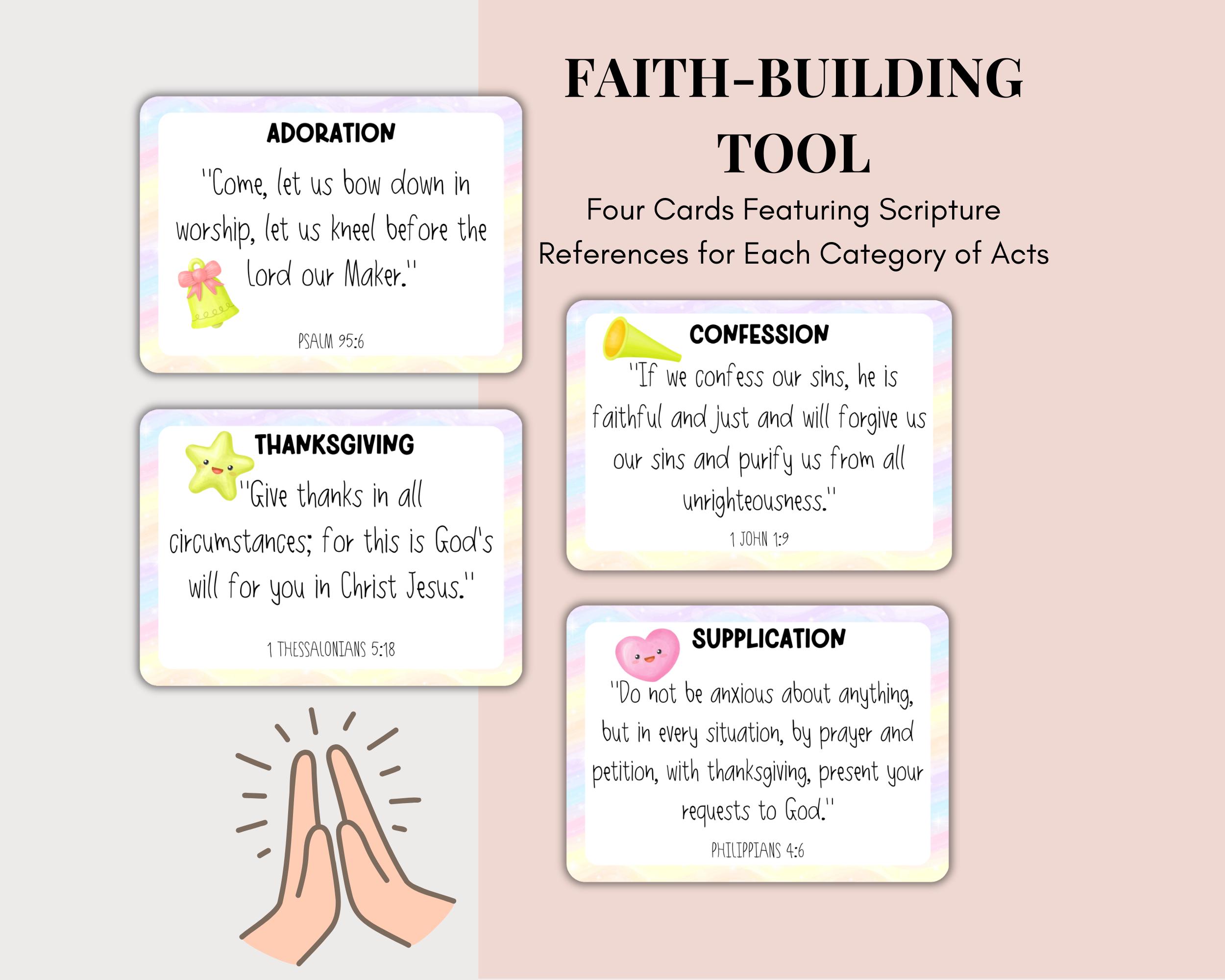 ACTS Prayer Cards for Kids | Printable Daily Devotional Guide ...
