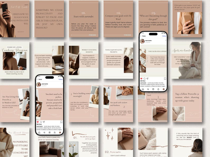 Christian Life Coach Instagram Templates | Canva Editable Social Media ...