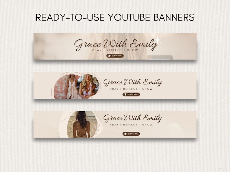 Christian Youtube Branding Kit | Canva Editable Templates, Minimal ...