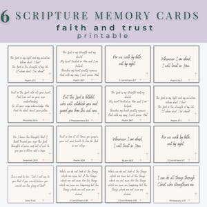 Bible Memory Cards for Faith Bible Verse Daily Devotional Printable ...