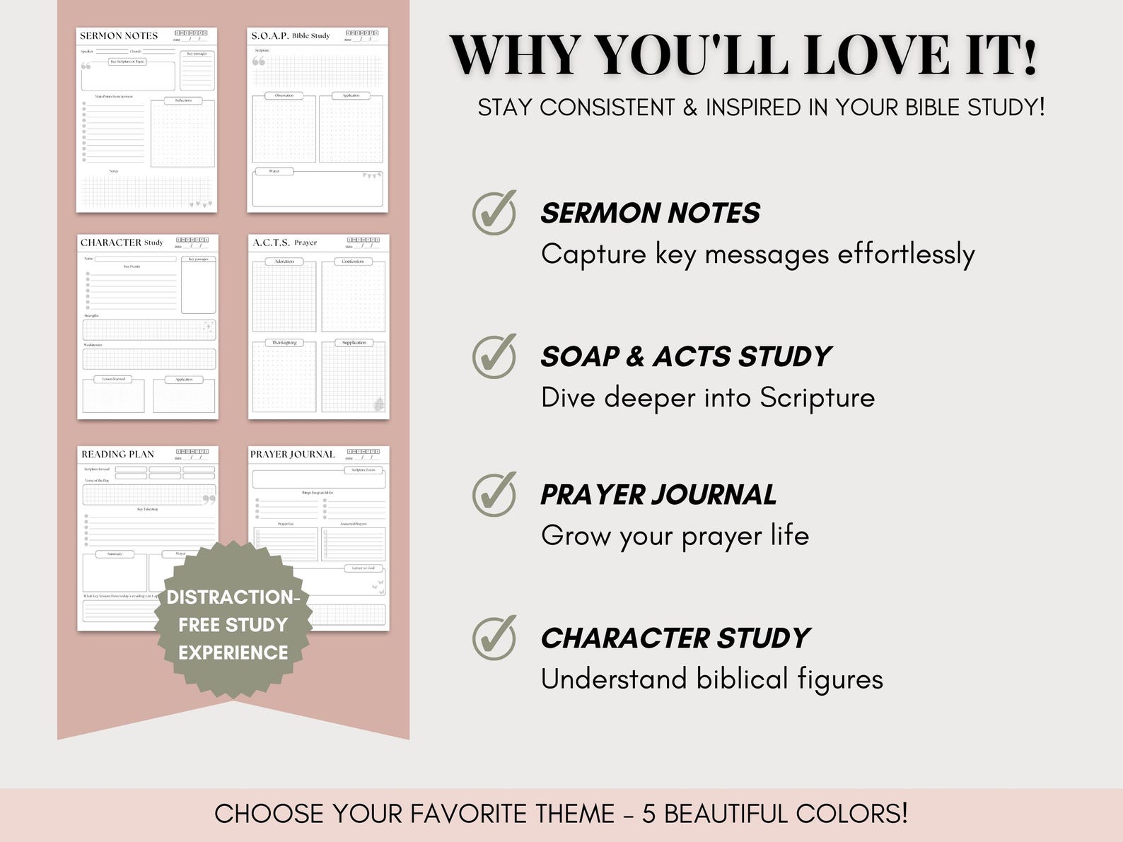 Bible Study Template Printable Bundle, Soap Bible Prayer Journal ...