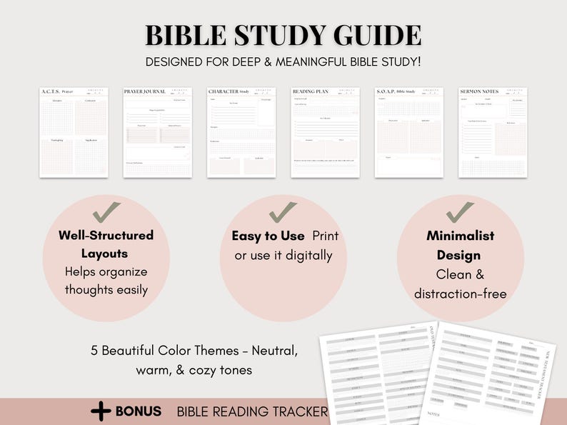 Bible Study Template Printable Bundle, Soap Bible Prayer Journal ...
