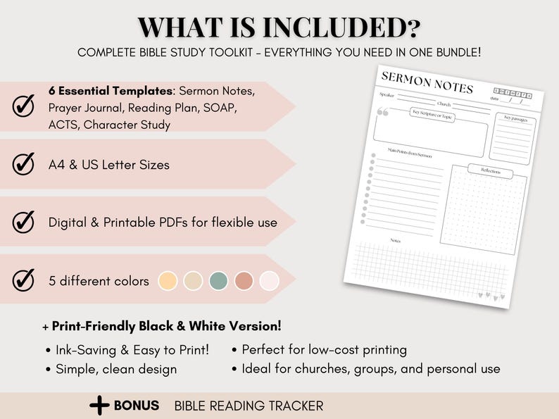 Bible Study Template Printable Bundle, Soap Bible Prayer Journal ...