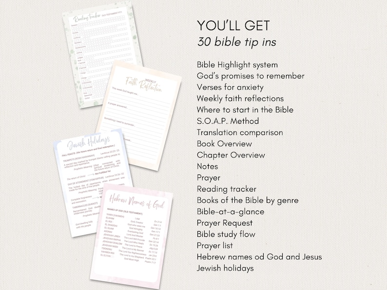 PLR Printable Bible Tip Ins | Canva Editable Templates Loaded Bible ...