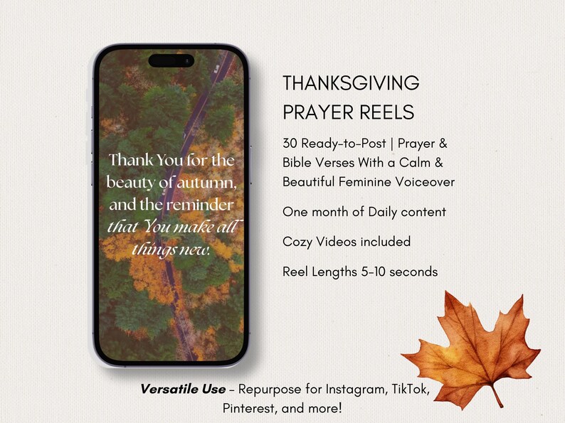 Thanksgiving Christian Reels | Editable Canva Video Templates, Tiktok ...