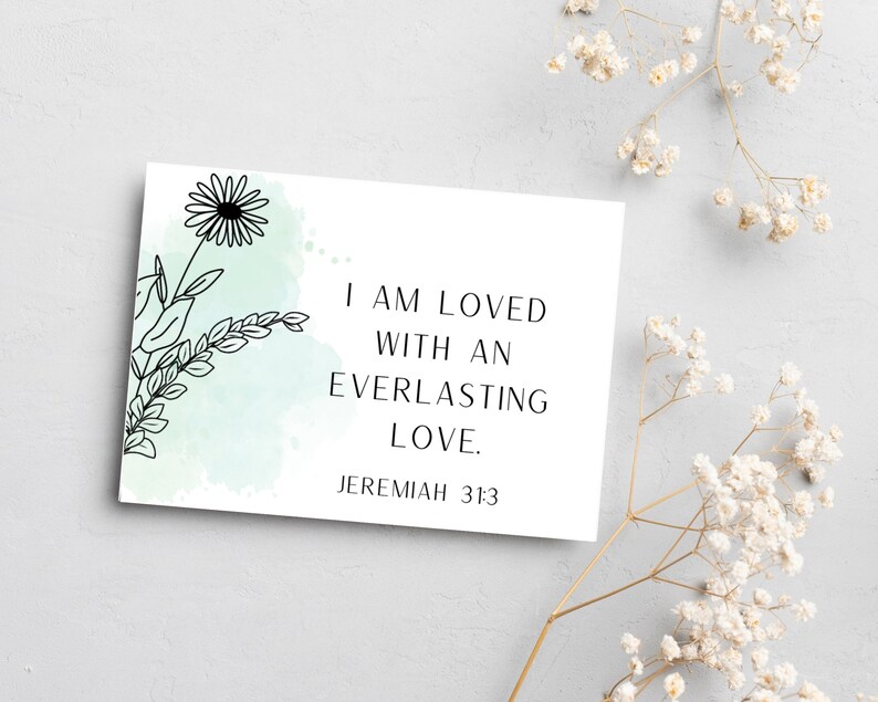 Biblical Affirmation Cards Bible Study Daily Christian Quote ...