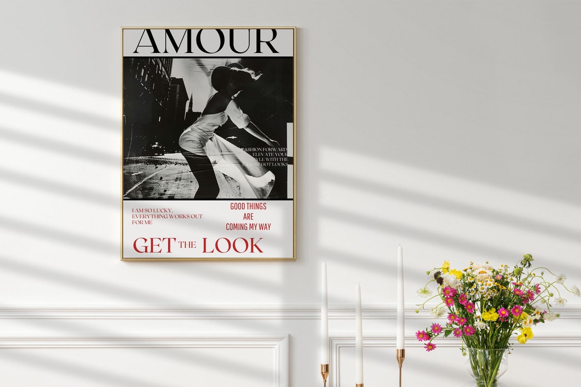 Magazine Cover Print Fashion Poster Graphic Poster Art Girly Wall Art ...