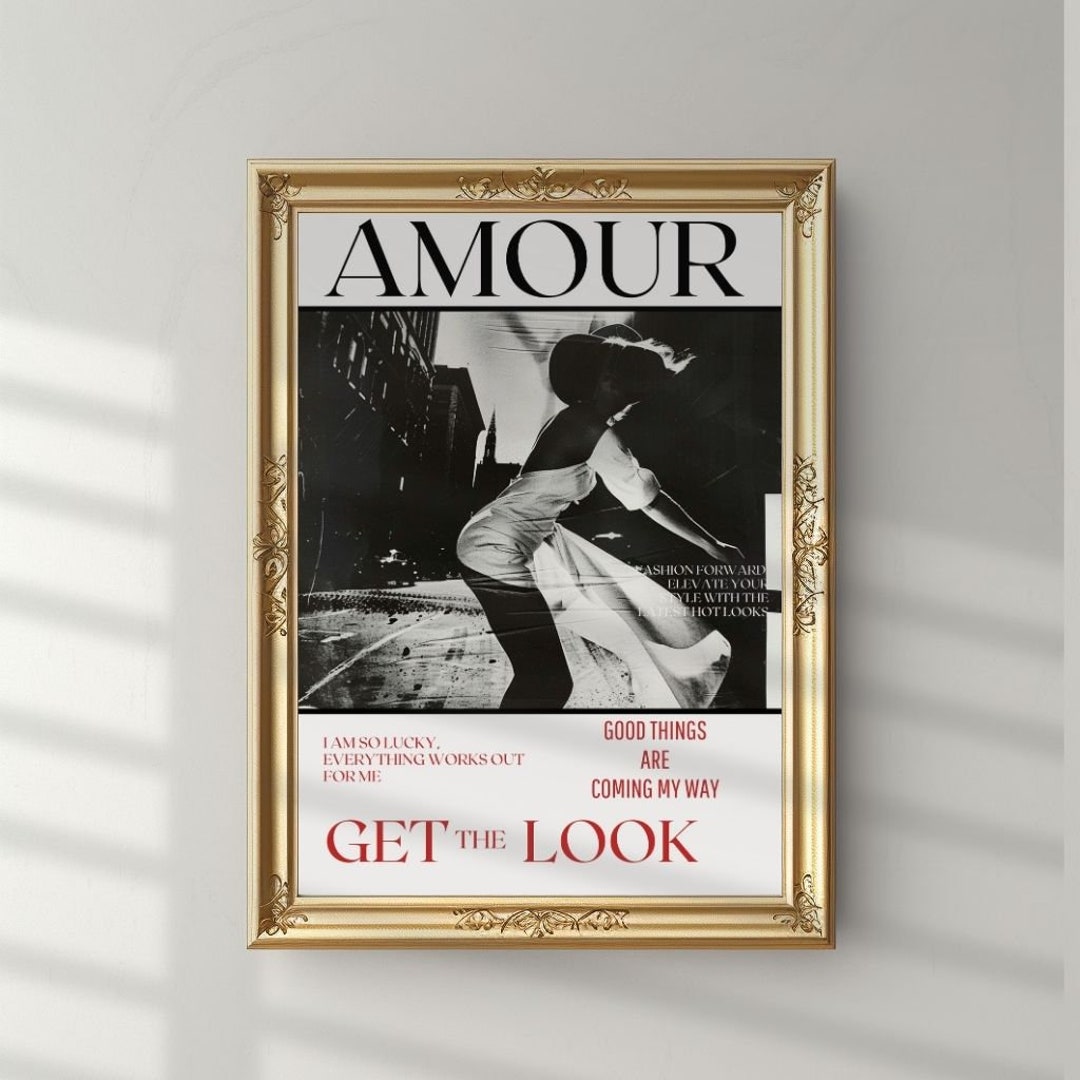 Magazine Cover Print Fashion Poster Graphic Poster Art Girly Wall Art ...