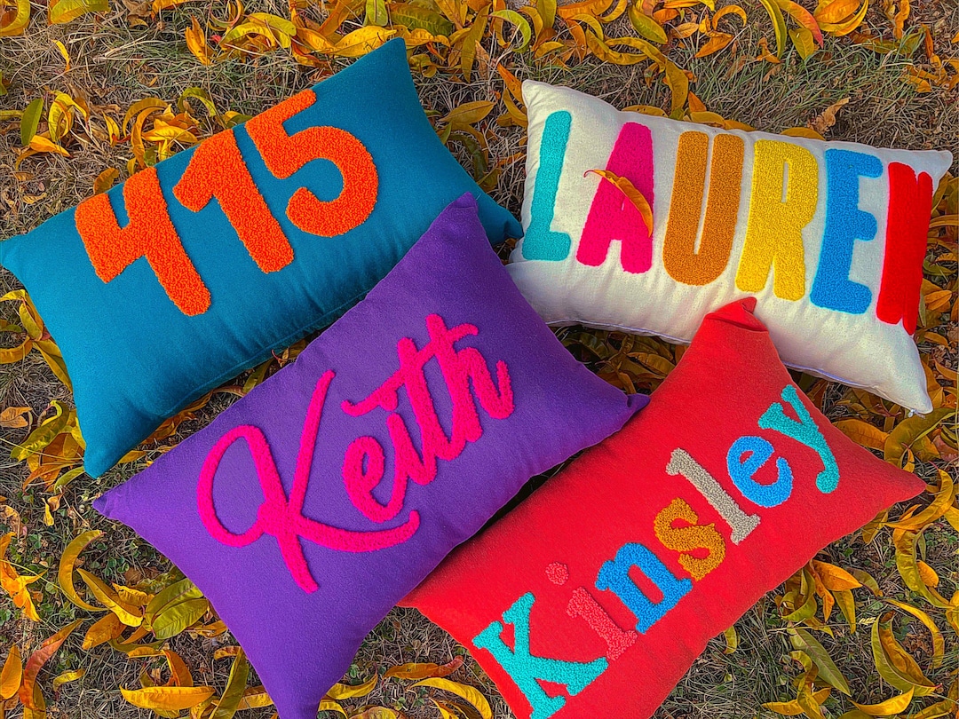 Custom Embroidered Pillow, Personalized Gift for Home Decor, Punch ...