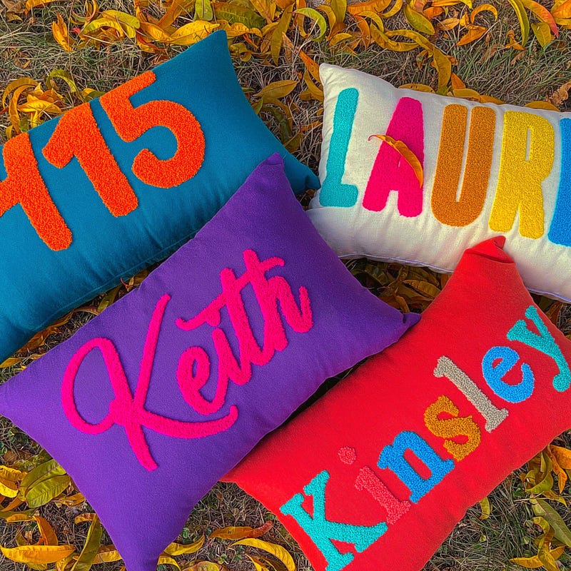Embroidered Pillow - Etsy