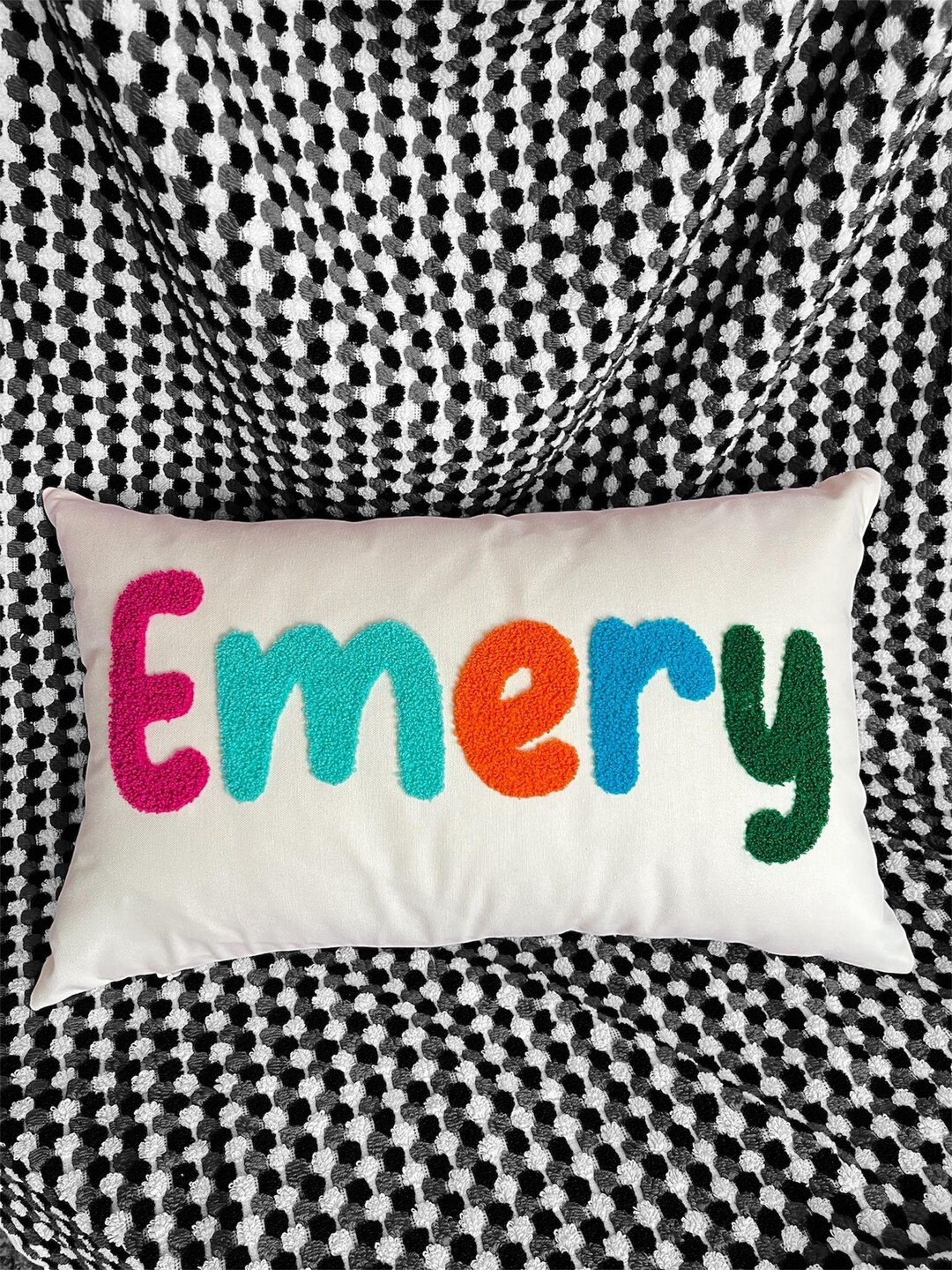 Rainbow Punch Pillow - Customizable Punch Needle Pillow for Cozy Home ...