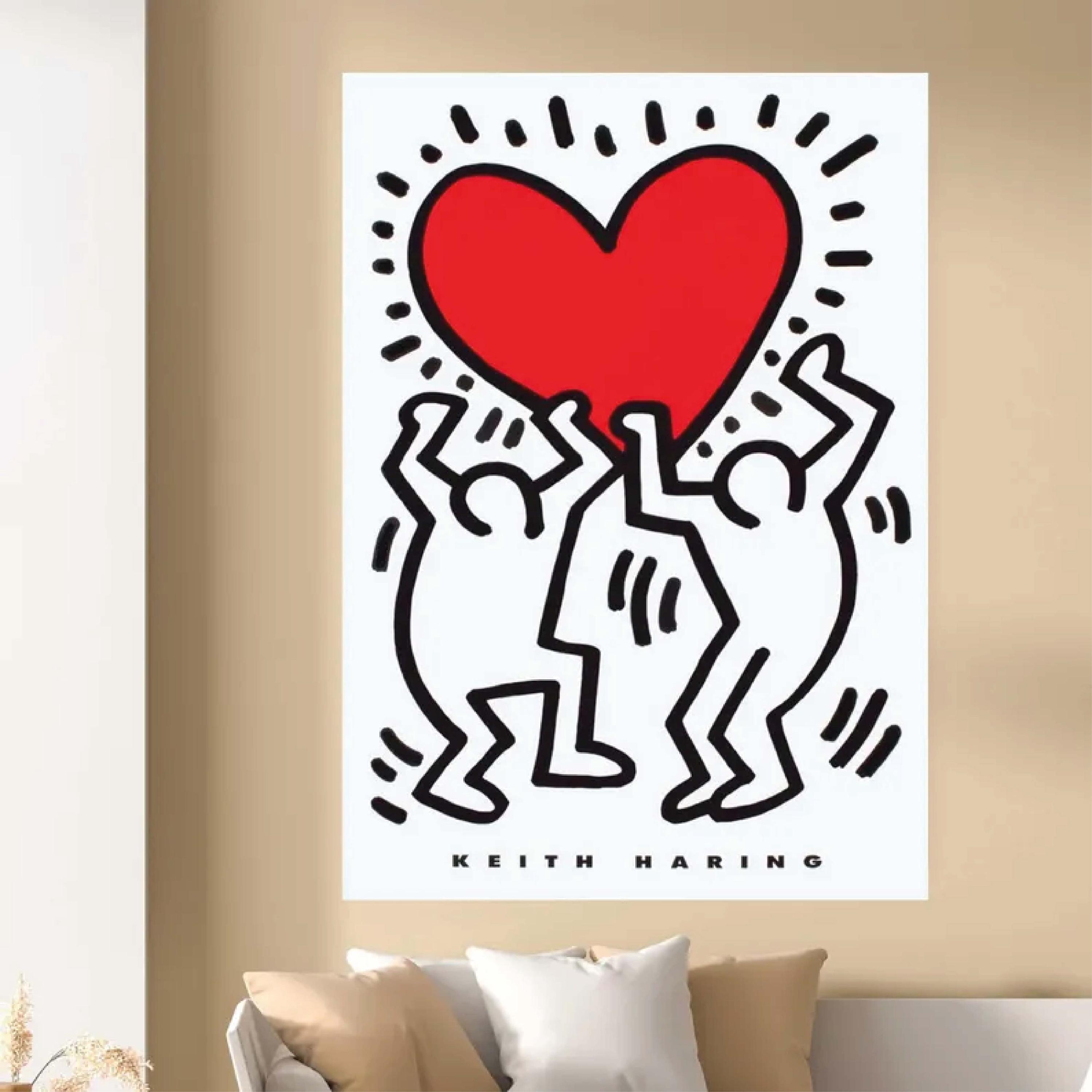 Keith Haring Canvas Framed Wall Art / Abstract Pop Art Keith Haring ...