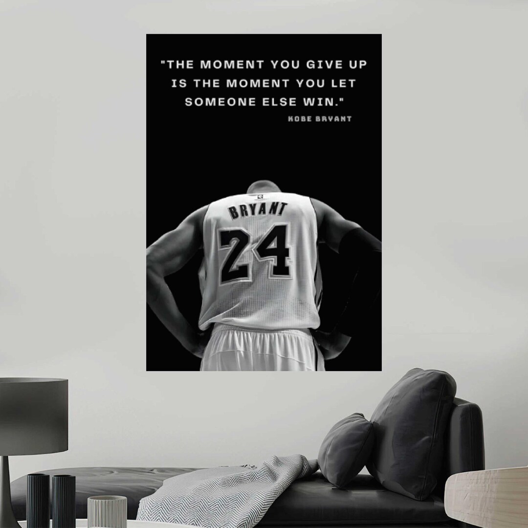 Kobe Bryant Motivational Wall Art Black White Basketball Poster ...