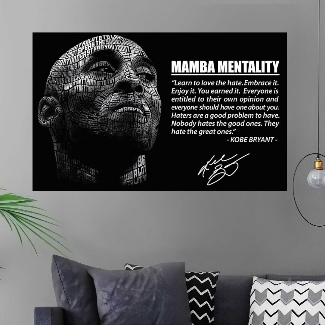 Mamba Mentality Motivation Quotes Poster, Legendary Motivational Canvas ...