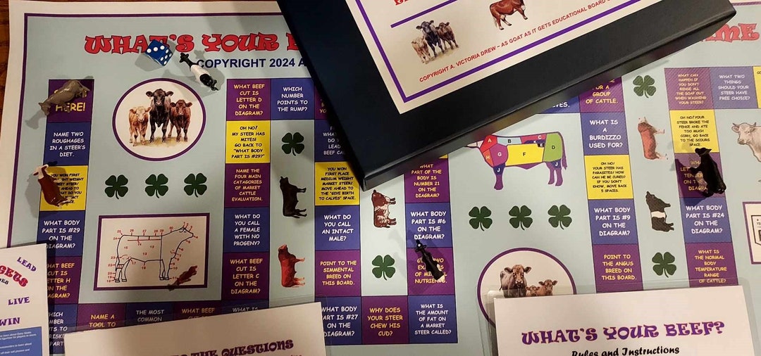 4H, Market Steer, Baby Beef, Beef Cattle, Game Board Market Steer Game ...