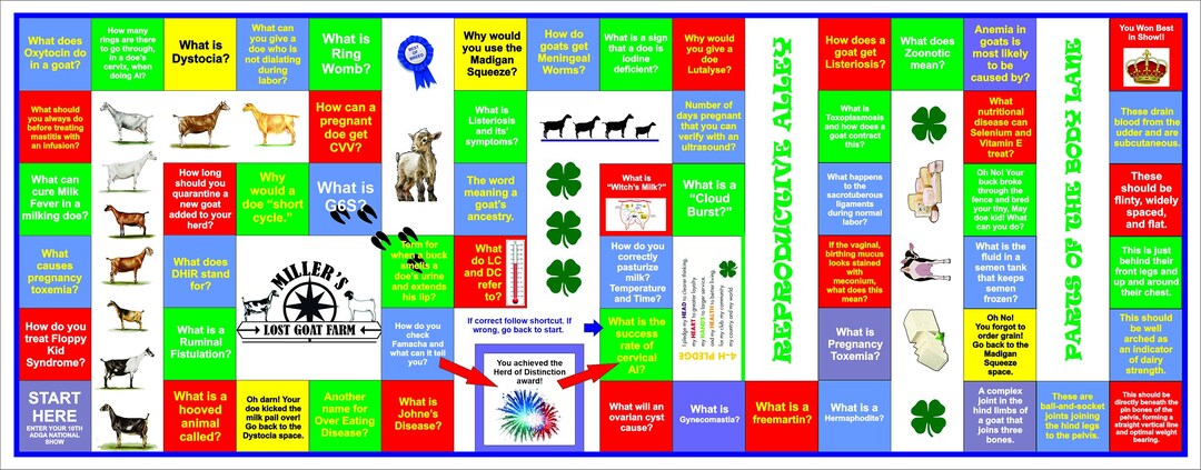 Dairy Goat Educational Board Game Champion Challenge/master Class Level ...